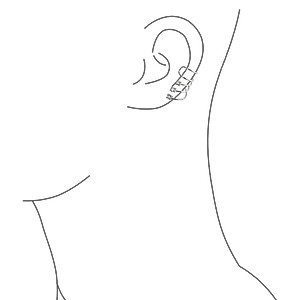 Triple Spiral CZ Curved Crawlers Wire Cubic Zirconia Cartilage Ear Cuff Pin Earring For Women Teen .925 Sterling Silver