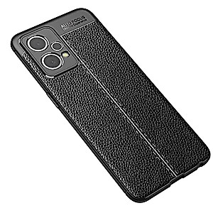 Phone Case Cover Compatible with Realme 9 Pro+/Realme 9 Pro Plus Case,Shockproof High Impact Tough Rubber Rugged Hybrid Case Protective Anti-Shock Shatter-Resistant Mobile Phone CaseLeather texture Ba