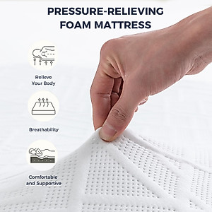 SILKIR 12 Inch Queen Size Mattress, Cooling Gel Memory Foam Mattress for Pressure Relieving, Mattress in a Box, CertiPUR-US Certified, Fiberglass-Free,White