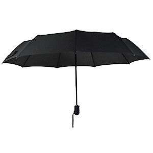 Umenice Automaitc Travel Umbrella Windproof with 210t Fabric Black