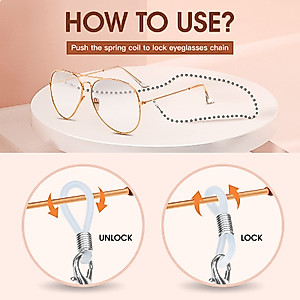 ONESING 4 Pcs Eyeglass Chains for Women Eyeglasses Strap Holder Beaded Glass Chains Glasses Lanyard Glasses Necklace Eyewear Retainer