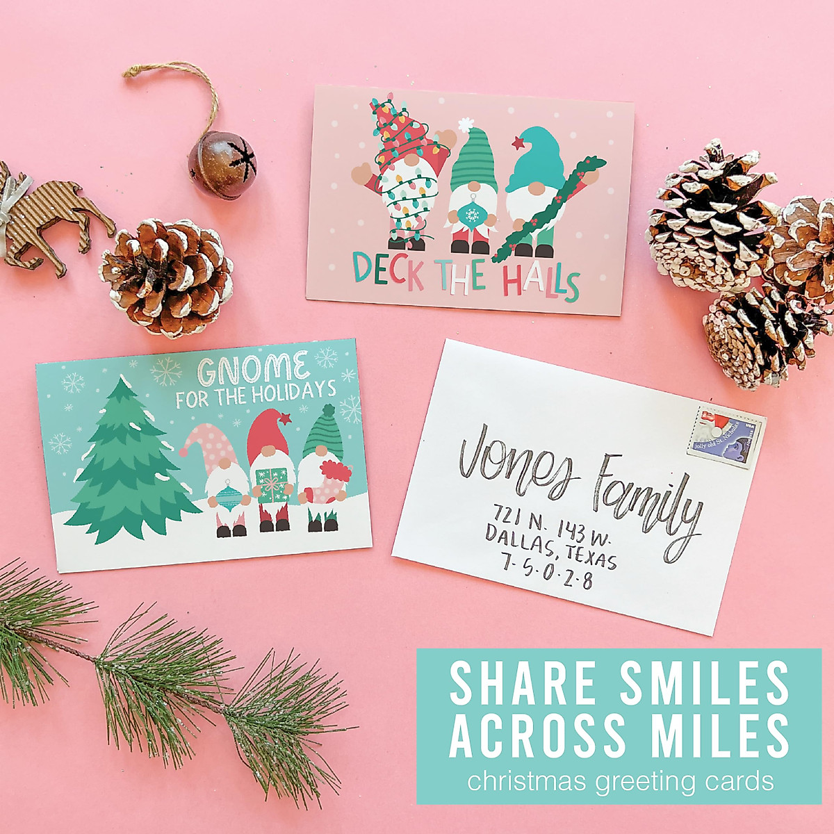 Hadley Designs 24 Christmas Cards with Envelopes - Blank Holiday Cards with Envelopes for Family, Friends & Business, Made in the USA (Gnome)