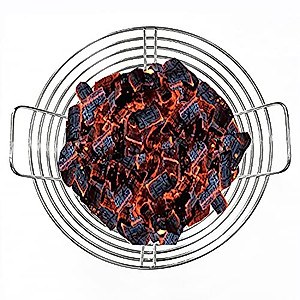 GRILLJOB Lump Charcoal Fire Basket with Divider Stainless Steel Grill Ash Baskets Fits 18" Big Green Egg Accessories, Kamado Joe Classic Large Green Egg Basket Replacement