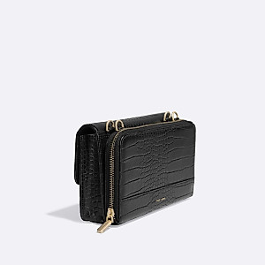 Pixie Mood Jane 7.5 x 5.13 Vegan Leather 2-in-1 Crossbody Wallet Purse, Black