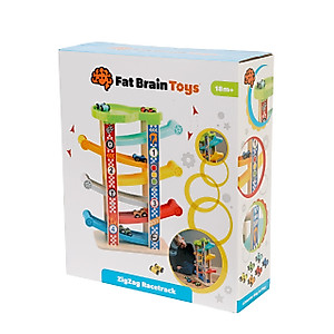 Fat Brain Toys Zigzag Racetrack - Number-Learning Car Tower for Preschoolers