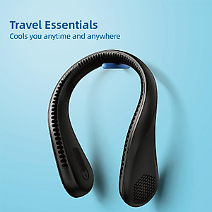 Nuerst Neck Fan, 5000mAh Portable Personal Fan, Hands-Free Bladeless Fan, Wearable Fan, 3 Speeds, Strong Airflow, Cooling Fan for Travel, Outdoor, Indoor, Black