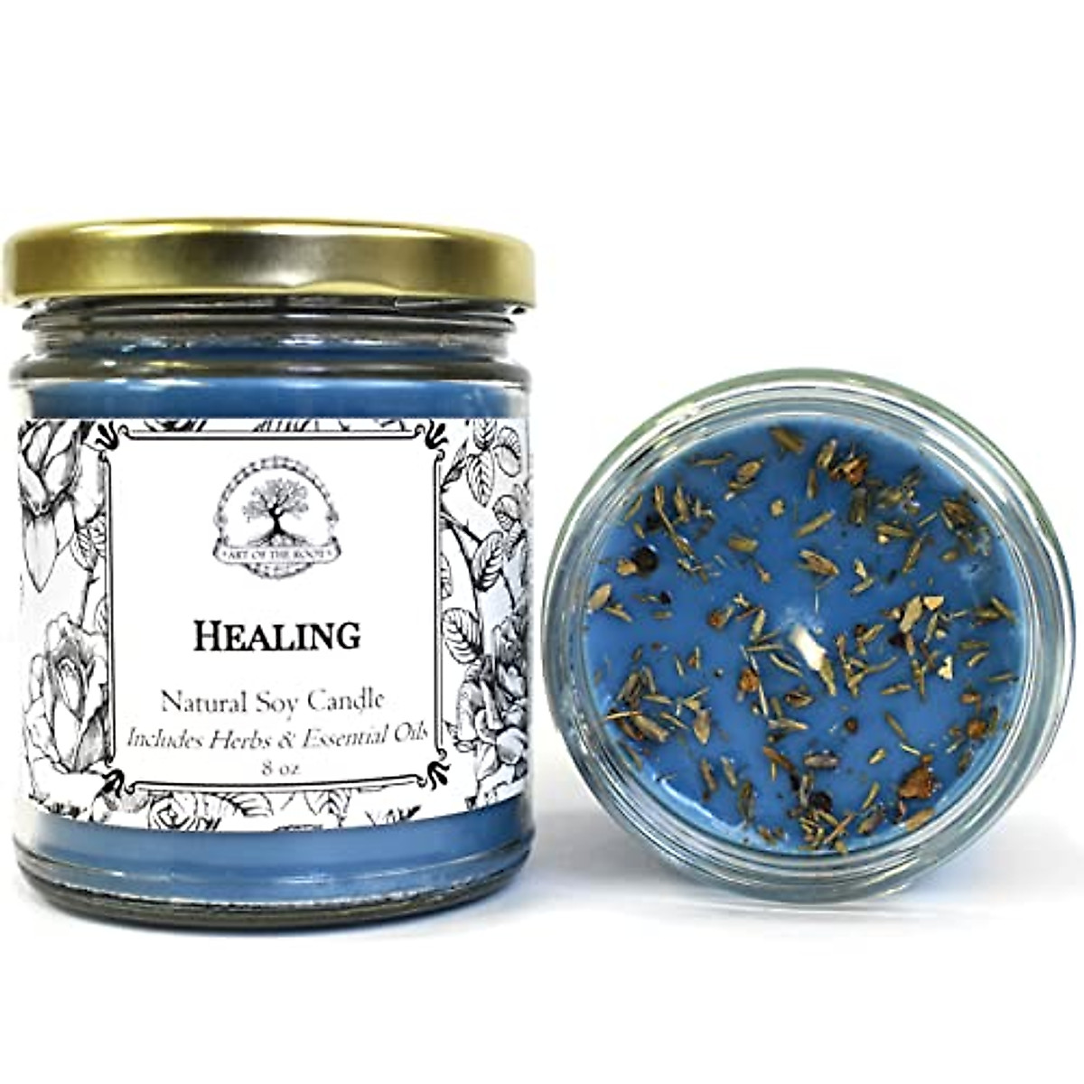 Healing 8 oz Soy Candle for Grief, Sadness & Emotional Turmoil Herbal