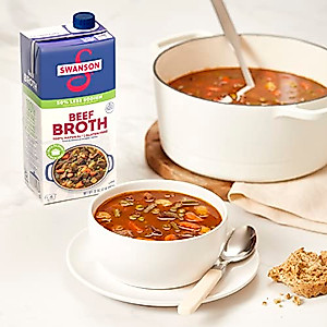 Swanson 100% Natural, 50% Less Sodium Beef Broth, 32 oz Carton