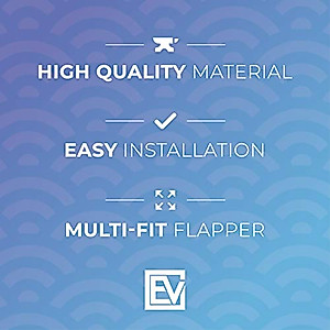 Essential Values 3-Inch Toto Toilet Flapper Replacement - Rubber Toilet Tank Flapper with Chain and Hook, Aftermarket Toilet Flapper for G-Max, Thu499s, Thu331s, Thu175s & 2021bp Toto Toilet Models