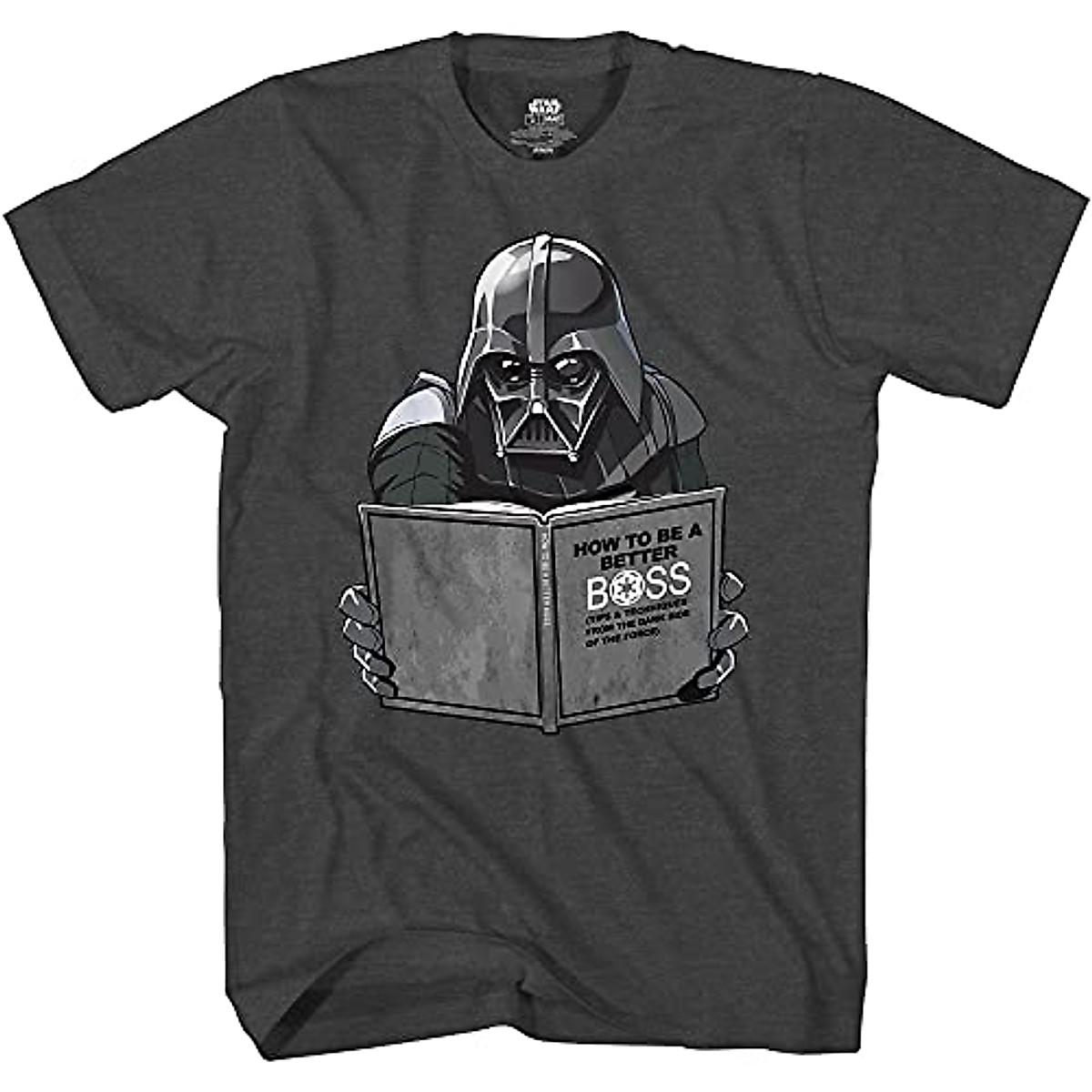 STAR WARS Improving Darth Vader How to Be A Better Boss T-Shirt 2X 2XL (Premium Charcoal Heather, XX-Large)