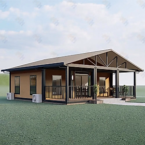 Detachable Container House, Luxury Villa Removable House, Portable House, Prefab Houses, Container House, Gest House,Restaurant, Bar, Hotel, Warehouse, Hospital, Apartment. (Green)