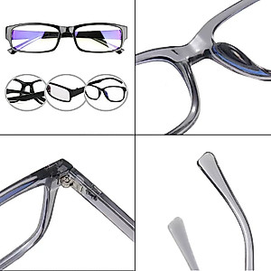 Voitead HD reading glasses men anti-blue light anti-fatigue fashion middle-aged and elderly glasses (2 Grey 1 Black, 2, multiplier_x)