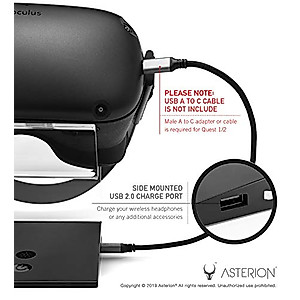 The Original Universal Illuminated RGB VR Charging Stand for Meta Quest 3/2 / 1 / Pro, Oculus, Vision Pro, HTC, Rift-s, PSVR, Index All VR Headsets | Black Aura v1.0