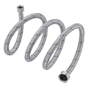 sumerain 48 Inch Length Faucet Flexible Hose 1/2-inch FIP x 3/8-inch Compression Braided Stainless Steel Supply Lines for Bathroom Faucet, Pack of 2