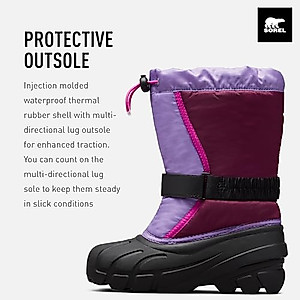 Sorel Snow Boot, Purple Dahlia X Paisley Purple Youth, 2.5 US Unisex Big Kid