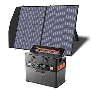 ALLPOWERS 300W Portable Power Station with Solar Panel 100W, 288Wh Solar Generator with Portable Solar Panel included, Solar Power for Outdoor Camping Travel RV Laptop Phone