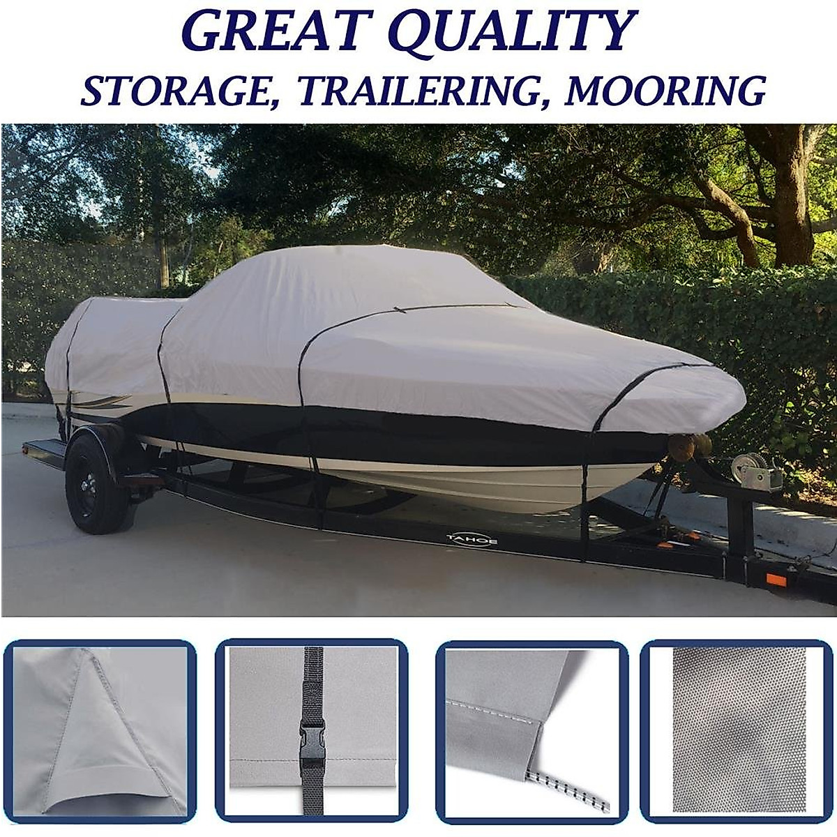 SBU Boat Cover Compatible for Regal 2200 BR/2200 FASTRAC BR W/O Tower 2003-2012 Storage, Travel, Lift