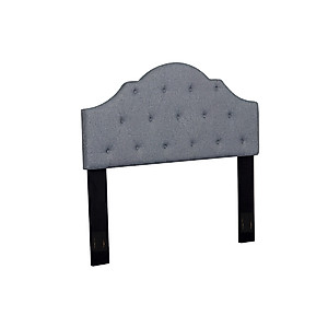 US Pride Furniture Modern Linen Fabric Upholstered Headboard with Elegant Button Tufted Design and Sturdy Wood Legs, Contemporary Bedroom Décor, Full/Queen, Gray