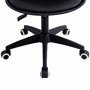 CIATRE Black Modern Home Office Desk Chairs, Adjustable 360 °Swivel Chair Engineering Plastic Armless Swivel Computer Chair with Wheels for Living Room, Bed Room Office Hotel Dining Room