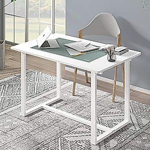 ZINUS Alto 47” White Frame Desk / GOOD DESIGN™ Winner / Computer Workstation / Office Desk / Easy, Bolt Free Assembly, White