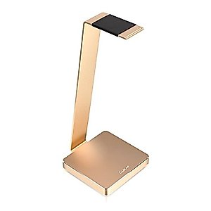 LUXA2 E-One Gold Solid-Metal Aluminum Universal Gaming Headphone Stand/Hanger/Holder for Headsets Display HO-HDP-ALE1GD-00