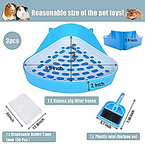 PINVNBY Guinea Pig Litter Box Triangle Potty Trainer Corner Chinchilla Litter Tray Hamster Plastic Corner Toilet Box for Bunny Ferret Small Animal