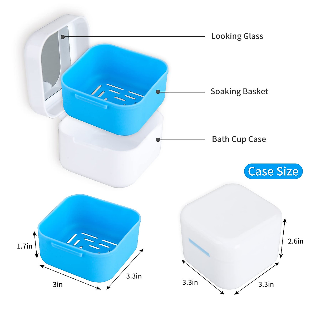 TAOHIHI Retainer Case,mouth guard case, cleaning crystals,mouth guard case, Aligner -black