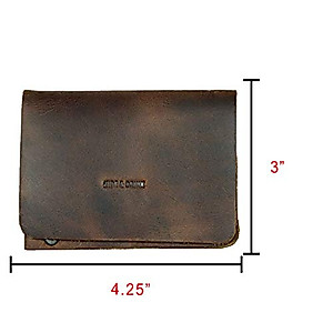 Hide & Drink, Leather Riveted Card Holder, Cash Wallet, Travel Case Organizer, Accessories, Handmade Includes 101 Year Warranty :: Bourbon Brown