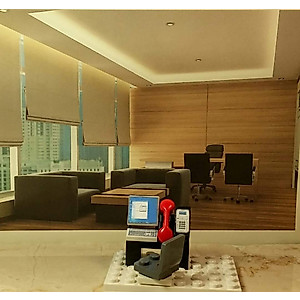 CUSTOM TOYS & HOBBIES INC Building Bricks Businessman Lawyer Office Setup- Premium Quality Office Table Desktop Computer, Keyboard, Telephone & Chair. Holiday Birthday Gift for Kids