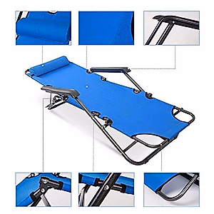 Tenozek Folding Beach Lounge Chair, Portable Outdoor Zero Gravity Chair Camping Reclining Chairs Patio Pool Beach Chaise Lawn Recliner (2 Pieces, Blue)