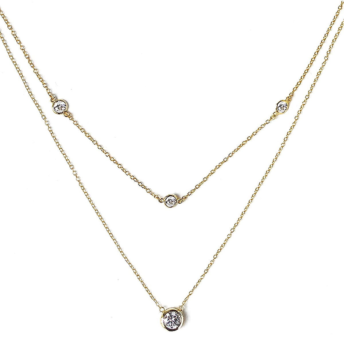 Rhinestone Back Chain Jewelry Bride Long Chain Necklace Rhinestone Backdrop Wedding Body Accessories Jewelry for Women (Choker-gold)