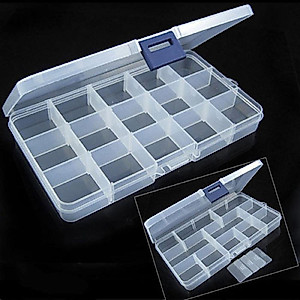 Storage Case Box,IEason Storage Case Box Holder Container Pills Jewelry Nail Art Tips 15 Grids