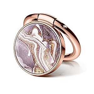 GVIEWIN Marble Bundle - Compatible with Samsung Galaxy S23 Ultra 6.8 Inch [No Built-in Screen Protector] + Phone Ring Holder (Burgundy/Gold) (2 Items Bundle)