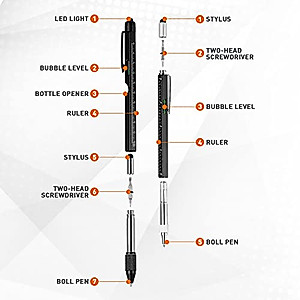 Stocking Stuffers Gifts for Men, Multitool Pen Set, Christmas Gifts for Men Who Have Everything, Pocket Tools Cool Gadget, Anniversary Birthday Gifts for Him Husband Boyfriend Dad Grandpa