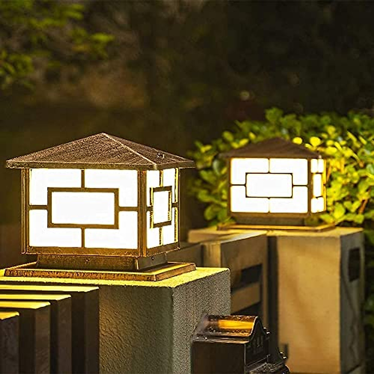 Boilyn Outdoor Column Lights, IP65 Waterproof Patio Post Lamp External Anti-Rust Aluminum Pillar Lights Outdoor Post Lights E26 Exterior Post Lights Fixtures for Garden Patio Lawn¡­