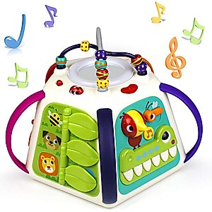 Woby Activity Cube 18-in-1 Educational Toddler Baby Toy Musical Game Play Center with Sounds and Lights，Lots of Functions for Learning and Development
