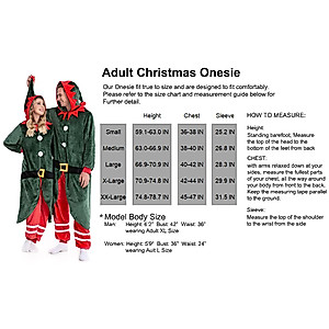 HSCTEK Reindeer Onesie Adult, Christmas Onesie Pajamas Women Men, Family Deer Costume Teen XX-Large