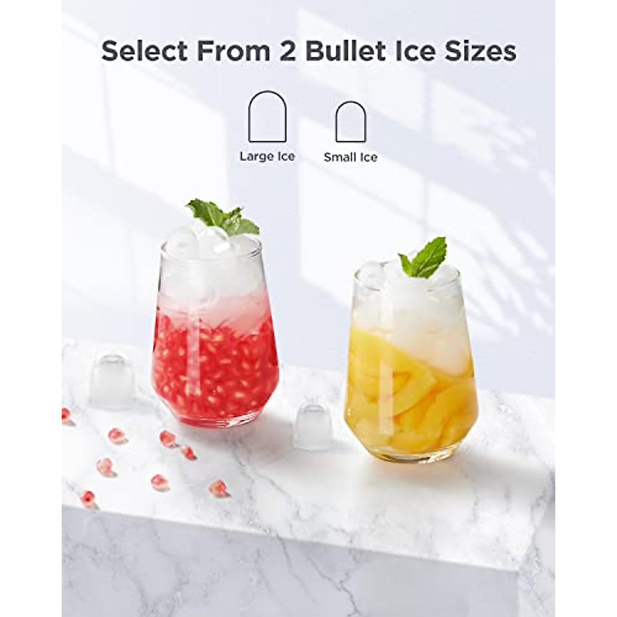 Silonn Ice Maker Machine Countertop, 26 lbs in 24 Hours, 9 Cubes Ready in 6 Mins, Self-Clean Ice Maker Compact Portable Ice Maker with Ice Scoop and Basket