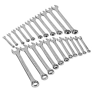 Performance Tool W1069 22-Piece SAE and Combination Metric Wrench Set with Organizer Rack
