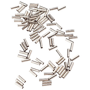 VBESTLIFE 100 Pcs Single Barrel Crimp Sleeves Kit, Stainless Steel Fishing Line Tube Connectors for Fishing(2.2) Other Fishing Tools and Accessories