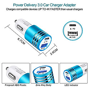 Fast Charger PD Car Charger Block 30W Car Plug+USB C to C Fast Charging Cable for Samsung Galaxy Z Flip 4 3 S23 S22 S21+ S21 Ultra S20 Z Fold 4 3 Note 20 S10 A03s A20 A53 A13 A21 A70 A71 A01 S9 A32 S8