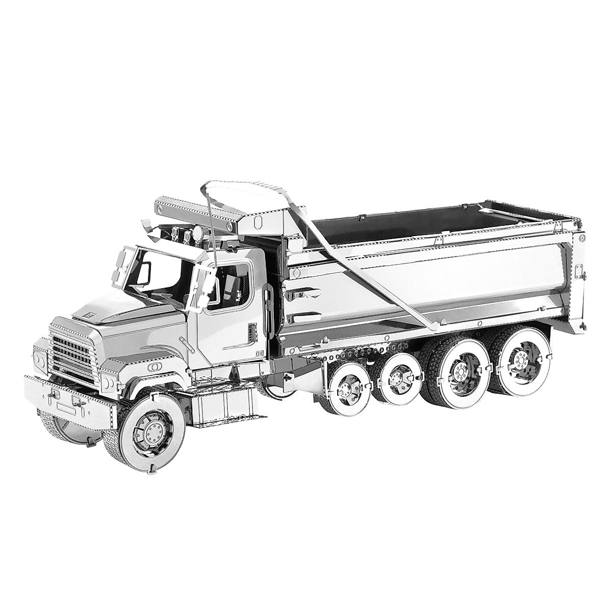 Fascinations Metal Earth 3D Metal Model Kits Freightliner Set of 4 - Long Nose Truck - COE Truck - Dump Truck - Snow Plow