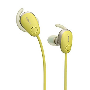 Sony WI-SP600N Premium Waterproof Bluetooth Wireless Extra Bass Sports in-Ear 6 Hr of Playback Headphones/Microphone (International Version) (Yellow)