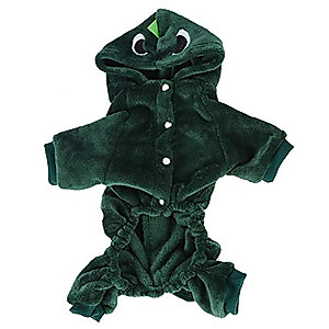 Funny Halloween Dog Dinosaur Costume Jacket Coat Warm Fleece Winter Golden Retriever Pitbull Dog Clothes Hoodie