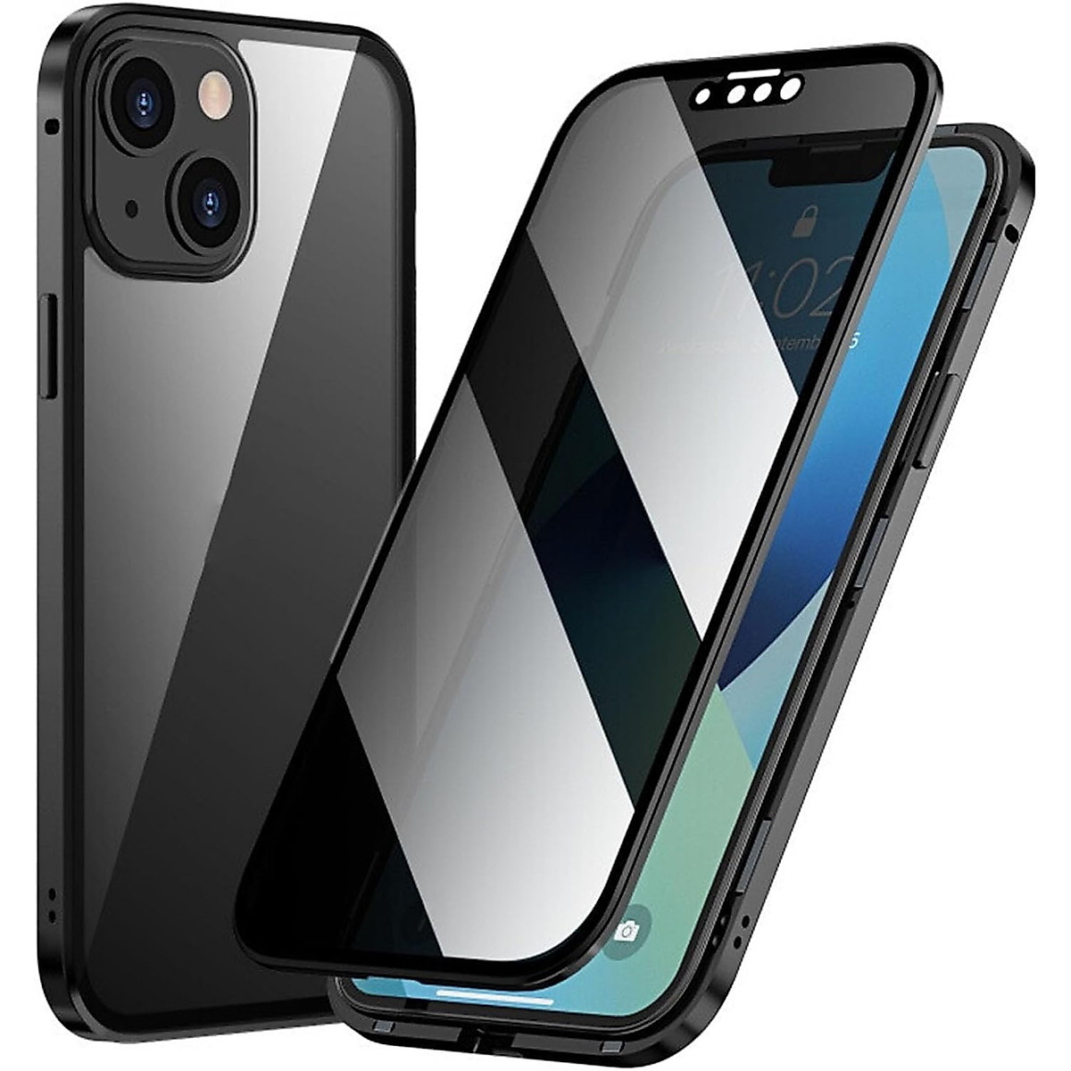 Cipherguard Magnetic Privacy Case for iPhone, Privacy Phone Case, Anti Peep 360 Degree Front, Privacy Screen for iPhone 12/13/14 Pro Max (13 ProMax, Black)
