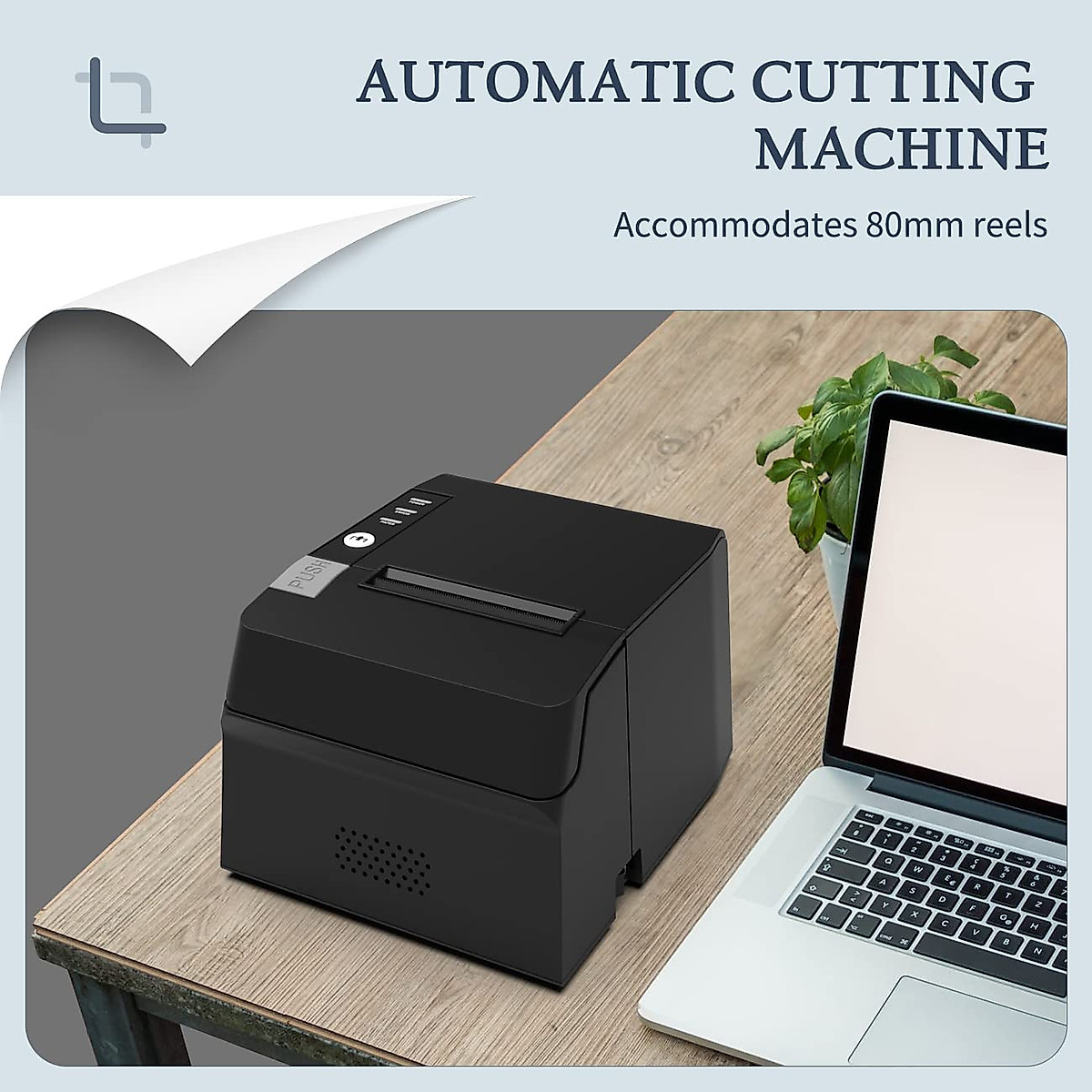 miemieyo POS Printer, 80mm USB Thermal Receipt Printer, Ethernet (LAN) Thermal Receipt Printer,Restaurant Kitchen Printer with Auto Cutter Support Cash Drawer, Thermal Pos Printer for Windows/Linux