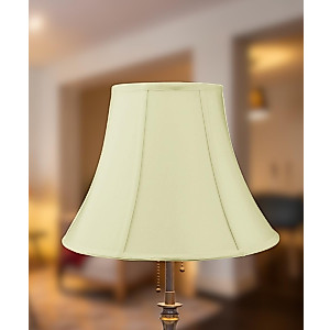 8x16x12 Egg Shell Shantung Bell Lampshade with Brass Spider fitter - Perfect for table lamps and some desk lamps -Medium, Egg Shell