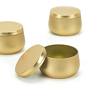 SONVIIBOX 8oz Gold Candle Tins for Making Candles 24 Pack - Candle Jars 8 oz Tin Bulk Candle Jars with Lids for Candle Making (Gold)