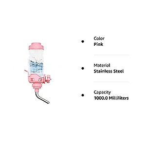 Vannon Dog Water Dispenser for Cage Leakproof Crate Auto Feeding Water Bottle for Dogs & Rabbits Pet Nozzle Diameter: 12mm, Top Fill, BPA Free