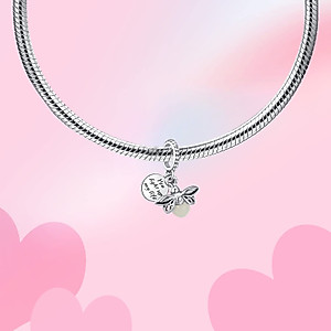 Alstade Night Glow Firefly Dangle Charm 925 Sterling Silver Charms fits Bracelets and Necklace Pendant Bead Charms Jewelry Present for Women Family Friends